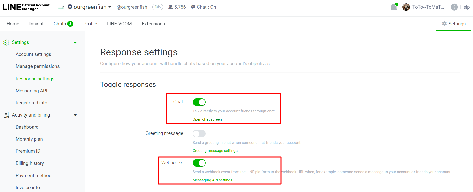 สามารถใช้ทั้ง Webhooks และ Chat ร่วมกันสำหรับ Line OA ได้แล้ว