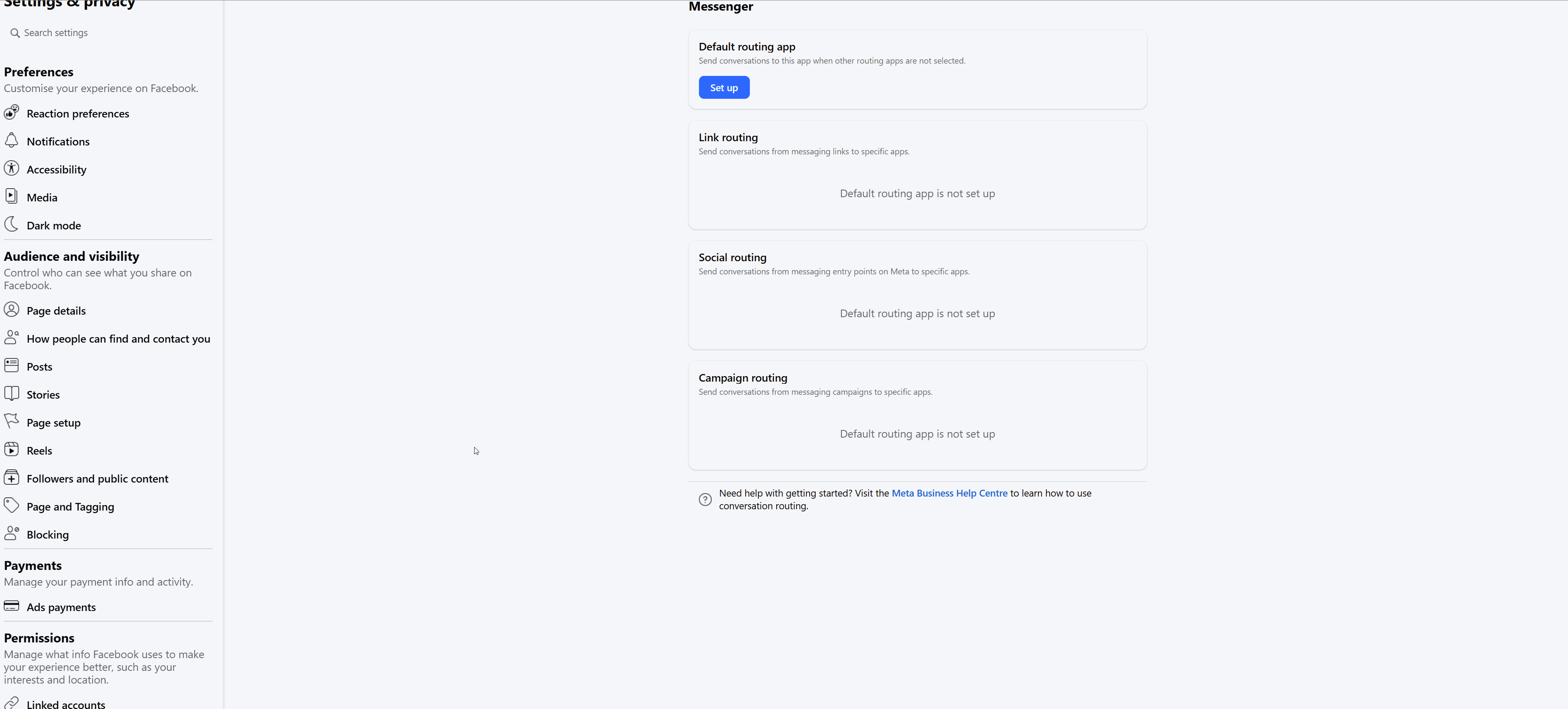 Set HubSpot Conversations as the primary receiver for Facebook ...